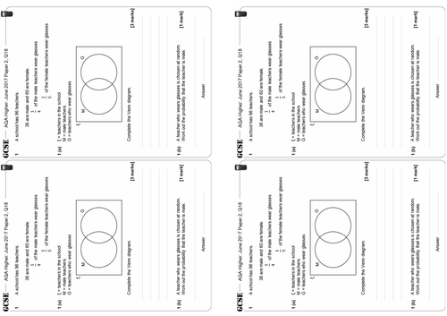 Probability & Venn Diagrams - GCSE Questions - Higher - AQA | Teaching ... Probability & Venn Diagrams - GCSE Questions - Higher - AQA | Teaching ...