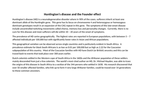 Founder effect & genetic drift (CIE International A-level Biology ...