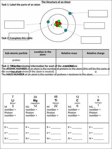 GCSE Chemistry - Atomic Structure Worksheet with Answers | Teaching ... GCSE Chemistry - Atomic Structure Worksheet with Answers | Teaching ...