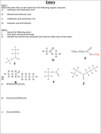 Esters worksheets - GCSE | Teaching Resources