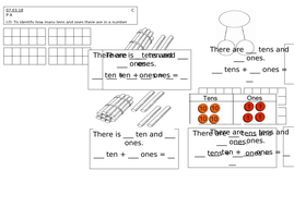 Year 1- Place Value- Identifying how many tens and ones in a number by ...