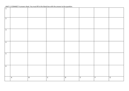 GCSE 9-1 1.2 Revision Connect 4 | Teaching Resources