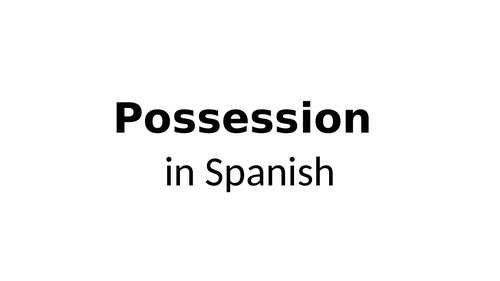Expressing Possession with "de " in Spanish | Teaching Resources