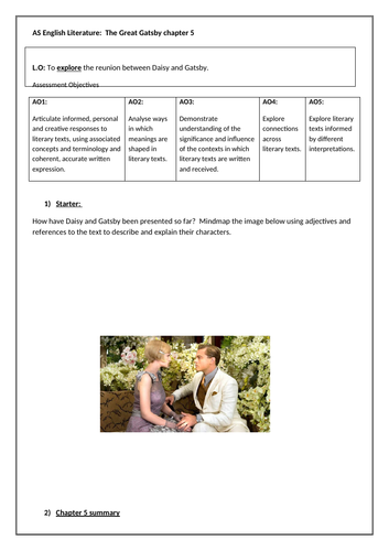 The Great Gatsby AQA A-level SOW | Teaching Resources