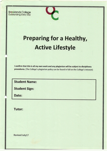 Preparing for a Healthy Lifestyle - Achieve Programme | Teaching Resources