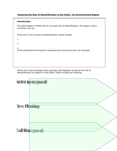 GCSE Geography, Climatic Challenges and Opportunities in the Sahara ...