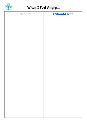 Anger Choices Worksheet | Teaching Resources