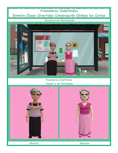 Indefinite Pronouns Spanish Conversation Order Cards | Teaching Resources