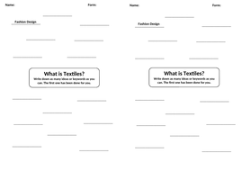 Intro To Textiles | Teaching Resources