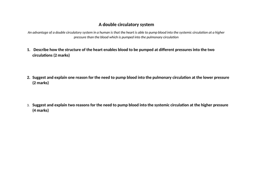 Mammalian circulatory system (CIE International A-level Biology ...