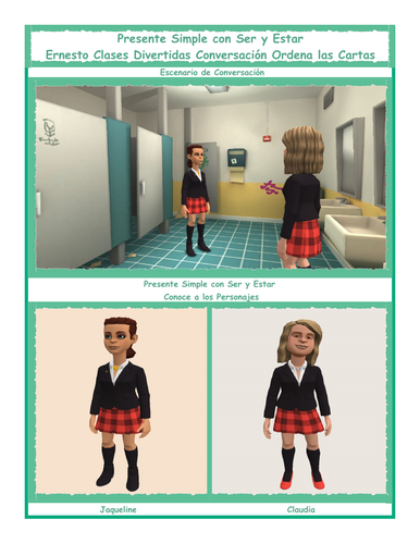Present Simple Ser-Estar Spanish Conversation Order Cards | Teaching ...
