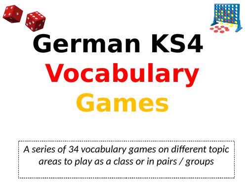 German KS4: Vocabulary Games for GCSE | Teaching Resources