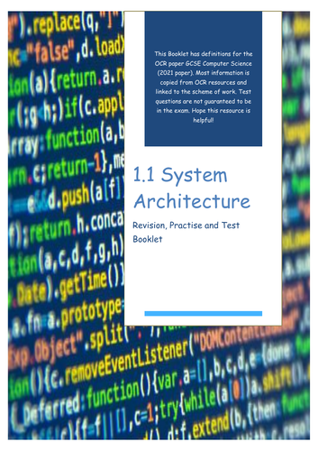 GCSE Computer Science 1.1 System Architecture Revision Sheets ...