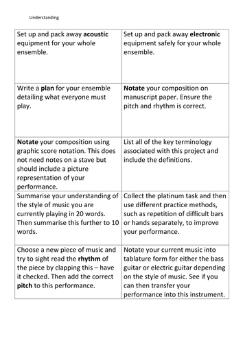 Gifted and Talented Music Cards | Teaching Resources