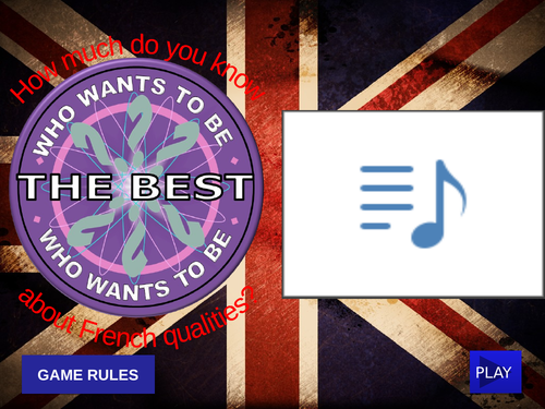 Who wants to be a millionaire French qualities. Personality, adjectives ...