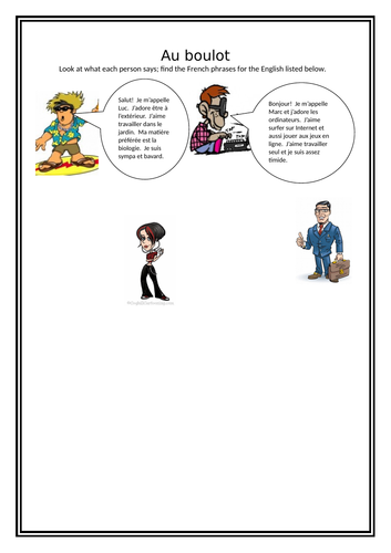 Personality in French. Personal qualities. The world of work | Teaching ...