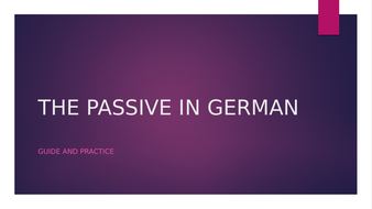 German Passive Lesson GCSE & A Level | Teaching Resources