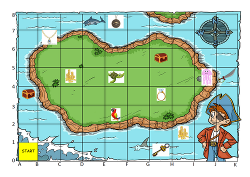 Position and direction lesson using a pirate map | Teaching Resources