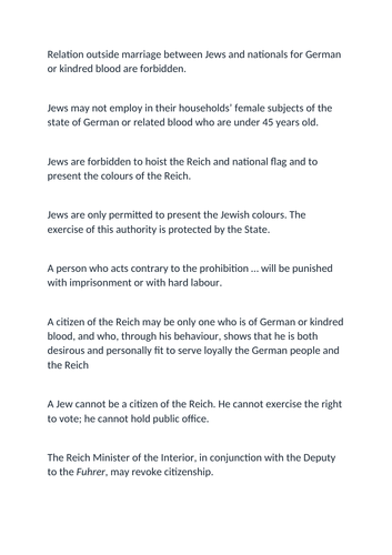 Year 11 Nazi Germany Unit | Teaching Resources