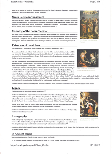 St. Cecilia - patron saint of Music. Feast day November 22nd | Teaching ...