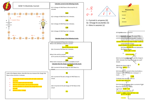 Charge current time worksheet | Teaching Resources