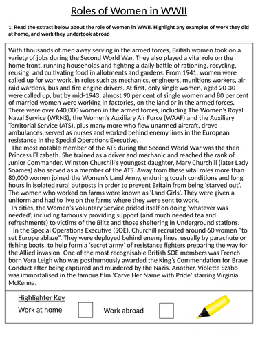 Women's Roles in WWII | Teaching Resources