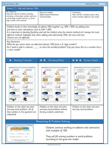 Year 3 – Week 3: Addition And Subtraction Differentiated Worksheets ...