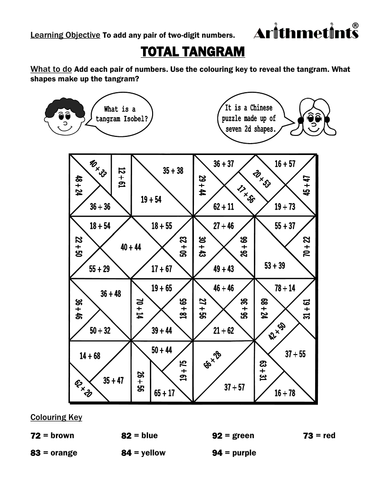 Addition Colour by Number Puzzle by Arithmetints | Teaching Resources