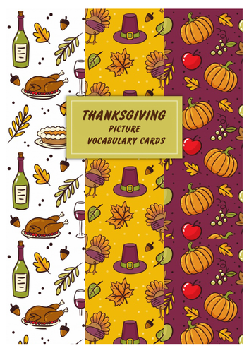 Thanksgiving Picture Vocabulary Cards | Teaching Resources