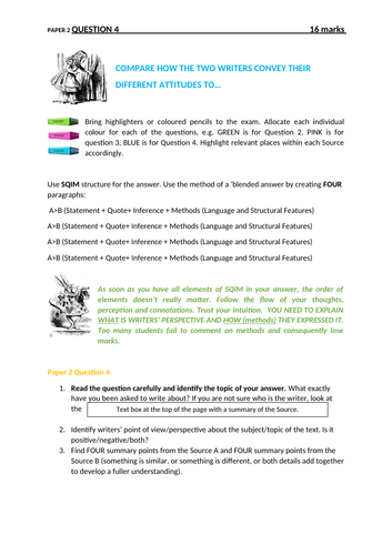 GCSE English Language (AQA) Exam Revision: Paper 2 Guide on how to ...