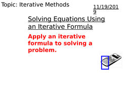 Solving Equations using Iteration | Teaching Resources