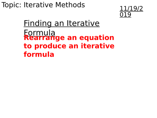 Finding An Iterative Formula Teaching Resources