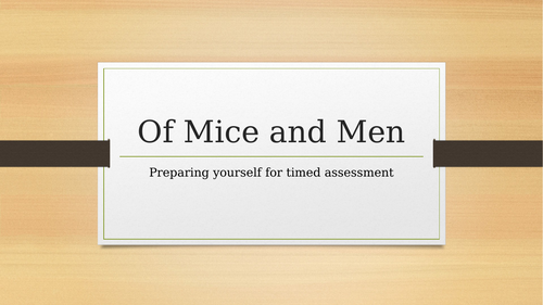 Of Mice and Men Exam Preparation | Teaching Resources