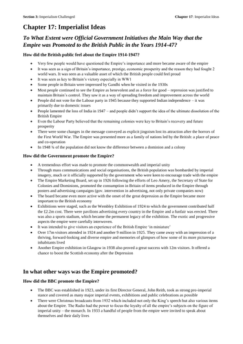 1J The British Empire - Complete Set of Notes | Teaching Resources