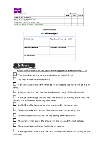 Retell Unit of Work and Resources - Great Kapok Tree | Teaching Resources Retell Unit of Work and Resources - Great Kapok Tree | Teaching Resources