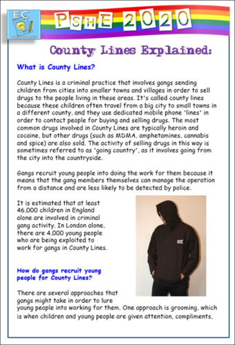 PSHE workbook County Lines | Teaching Resources