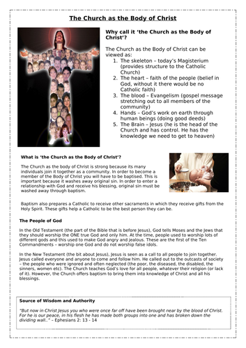 Church as the Body of Christ | Teaching Resources