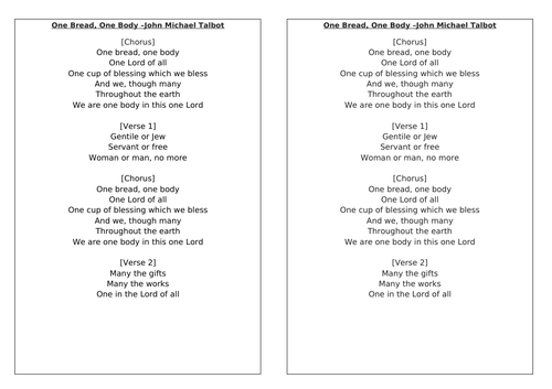 One Bread One Body Guitar Chords