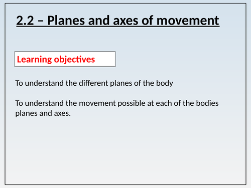 Movement analysis: Planes and axes of movement, gcse pe powerpoint ...