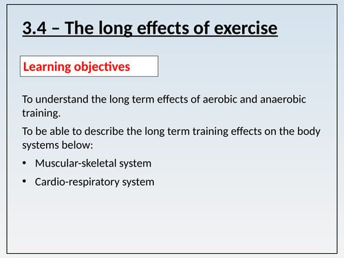 Physical training: The long term effects of exercise, gcse pe ...