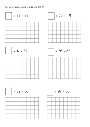 Year 2 Missing number 2 digit | Teaching Resources Year 2 Missing number 2 digit | Teaching Resources