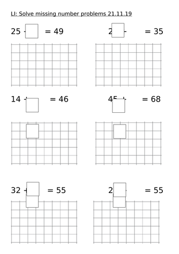 Year 2 Missing number 2 digit | Teaching Resources