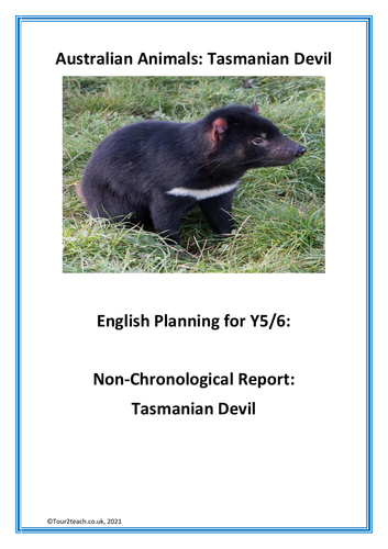 Non-chronological Report Planning: Year 5/6: Australian Animals ...