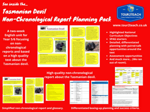 Tasmanian Devil: Non-Chronological Report Planning for Year 5/6 ...