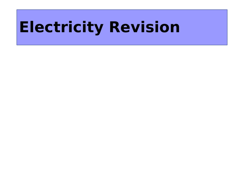 AQA GCSE Physics Electricity Revision Lesson | Teaching Resources