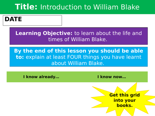 Introduction to William Blake | Background | Context Lessons | Teaching ...