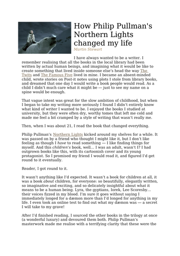 Novel Study 'Northern Lights' | Teaching Resources