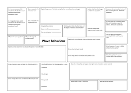 Waves revision broadsheet iGCSE physics with answers | Teaching Resources