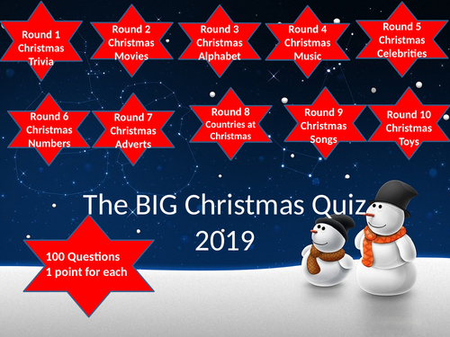 The BIG Christmas Quiz 2019 | Teaching Resources