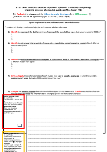 BTEC level 3 , A & P: Skeletal and Muscular 77 question paper, mark ...